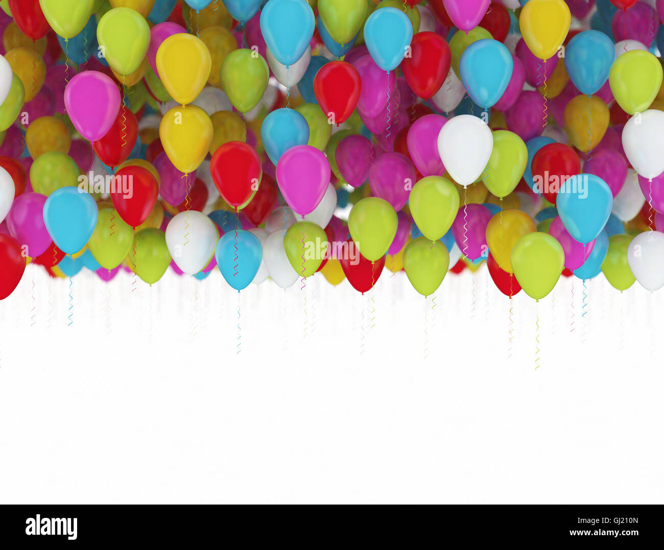 multi color party balloons isolated on white background Stock Photo - Alamy