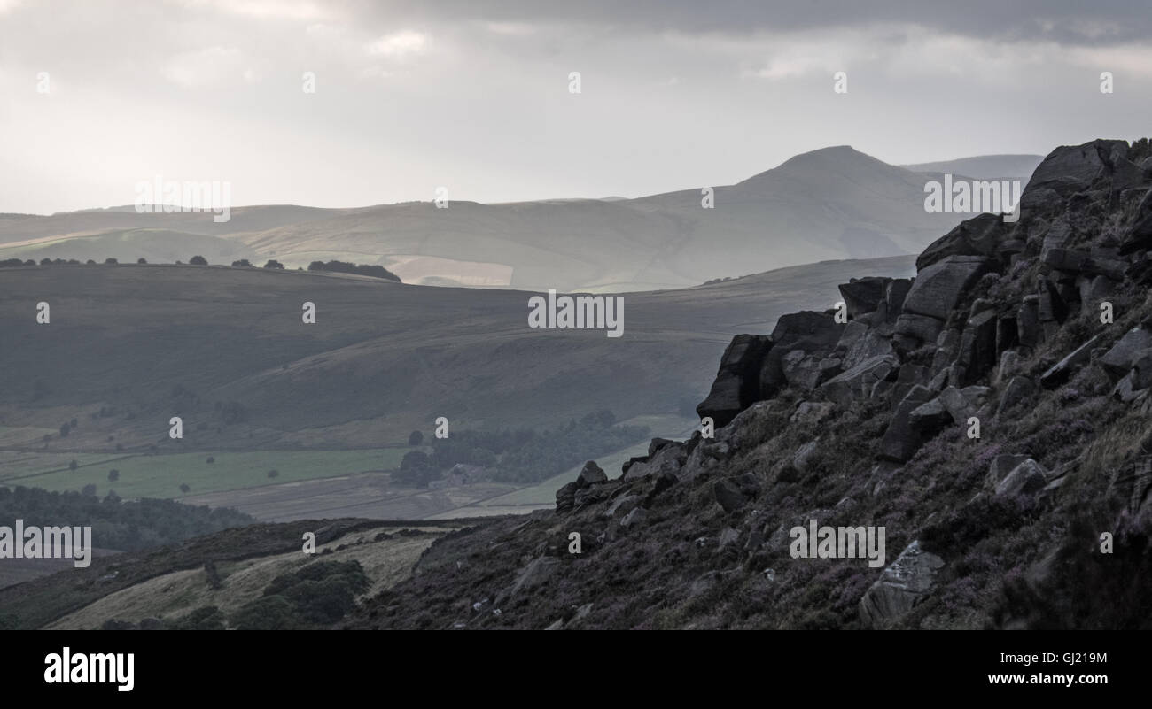 Shutlingsloe, a hill in Macclesfield Forest, viewed from The Roaches ...