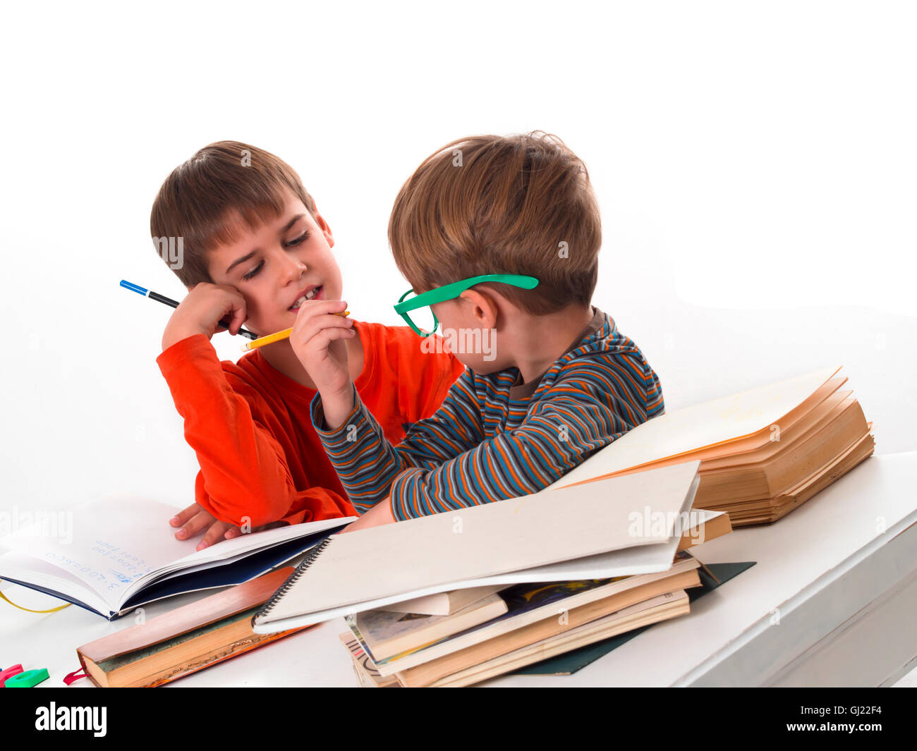 boys learning together Stock Photo - Alamy