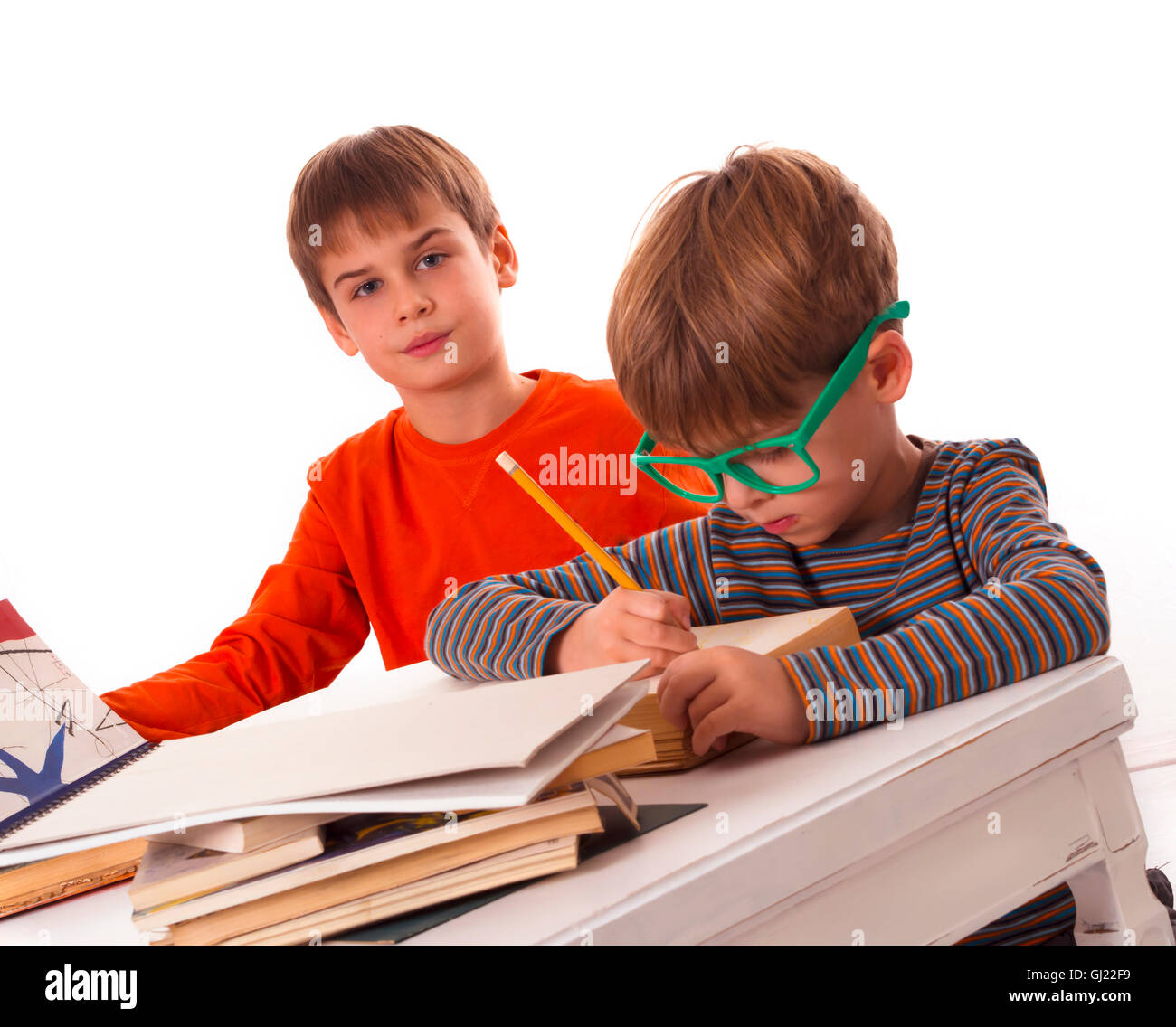 boys learning together Stock Photo - Alamy
