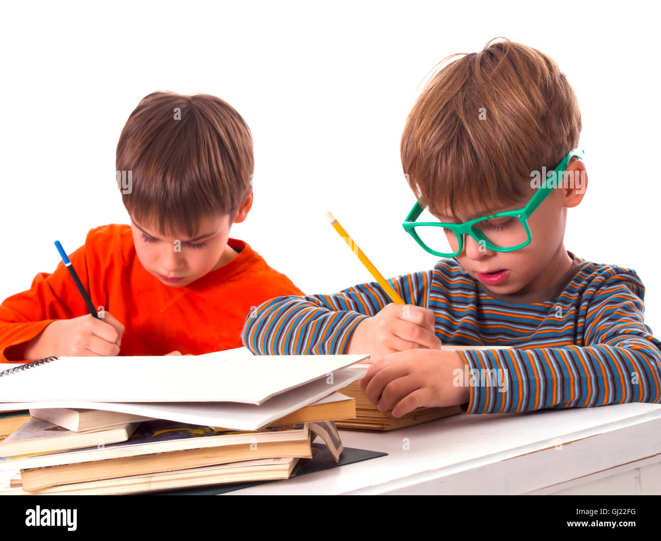 boys learning together Stock Photo - Alamy