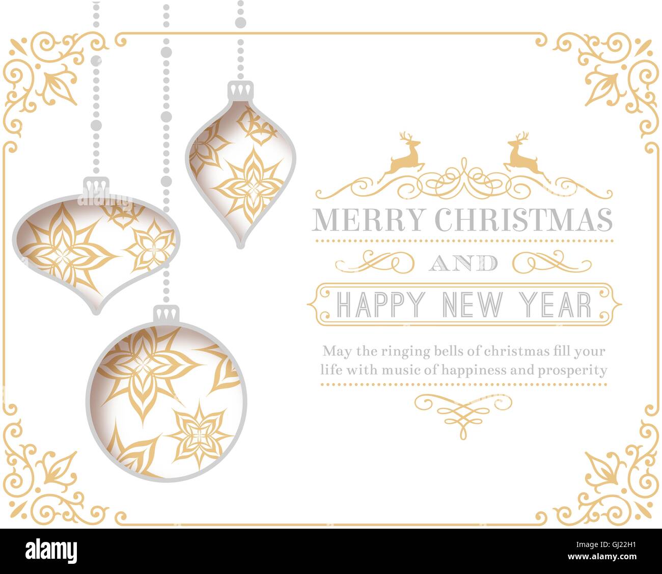 Greeting card gold frame Stock Vector Images - Alamy