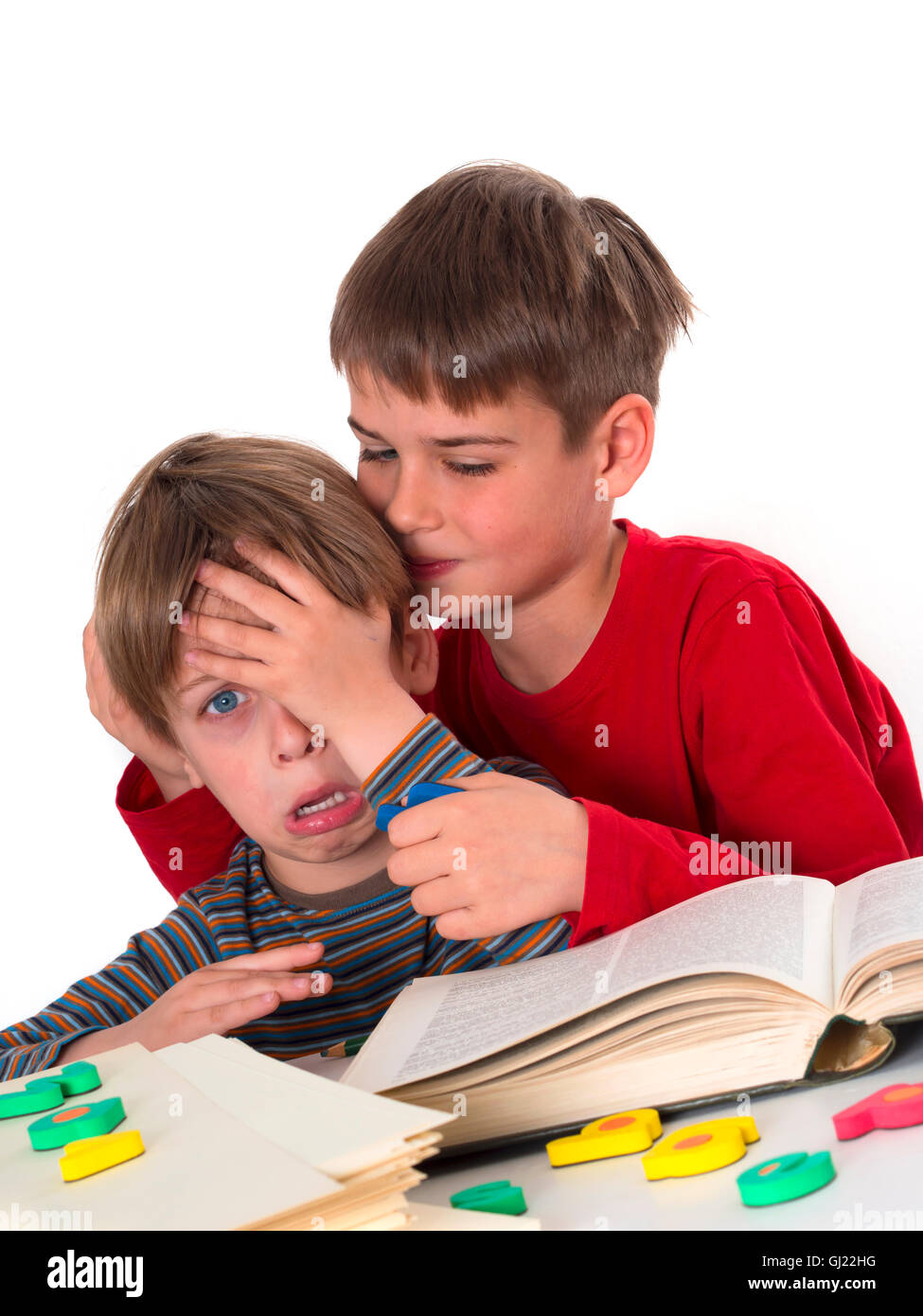 boys learning together Stock Photo - Alamy