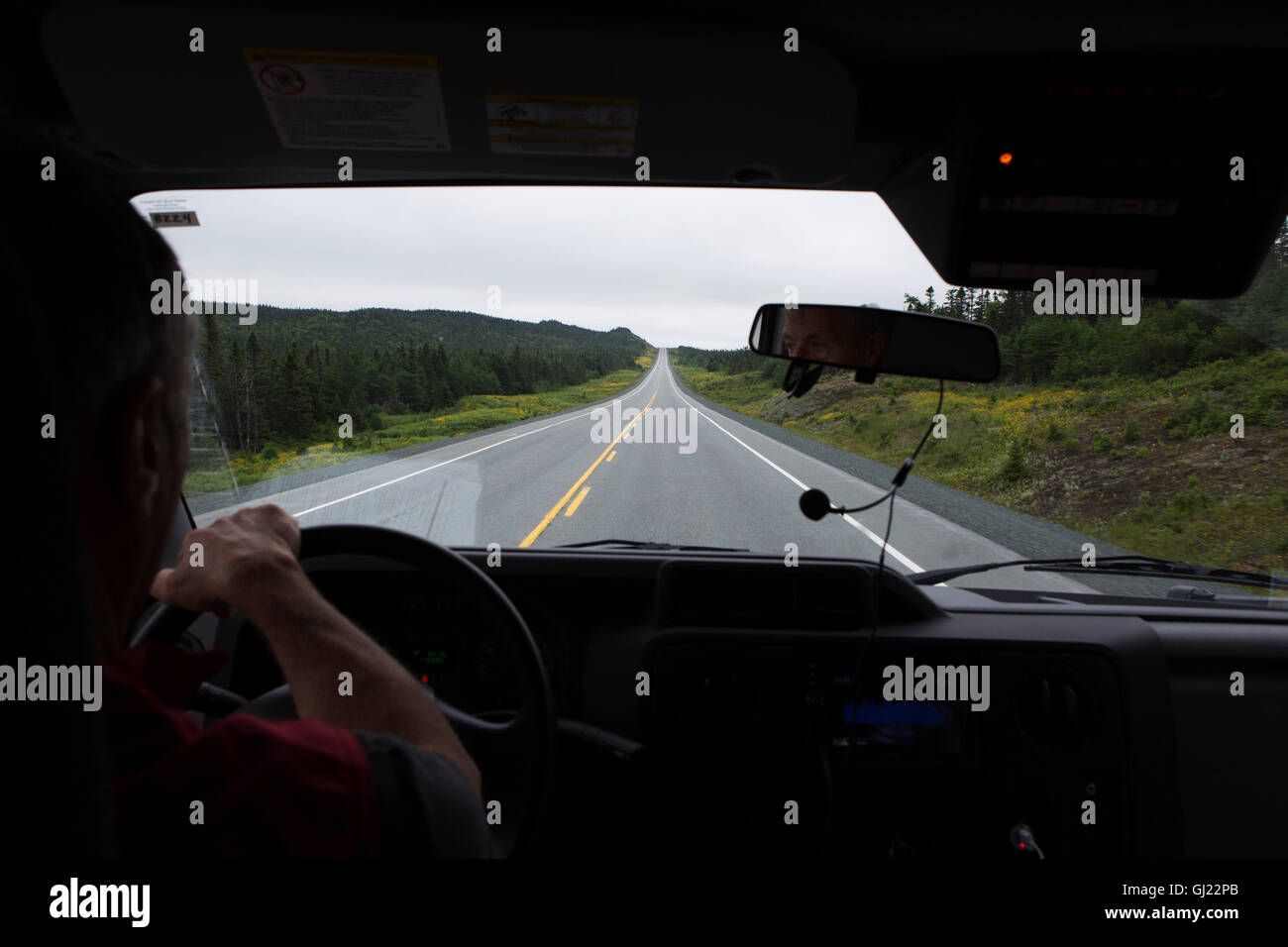 Driving on the Trans Canada Highway (TCH) outside of St John's in ...