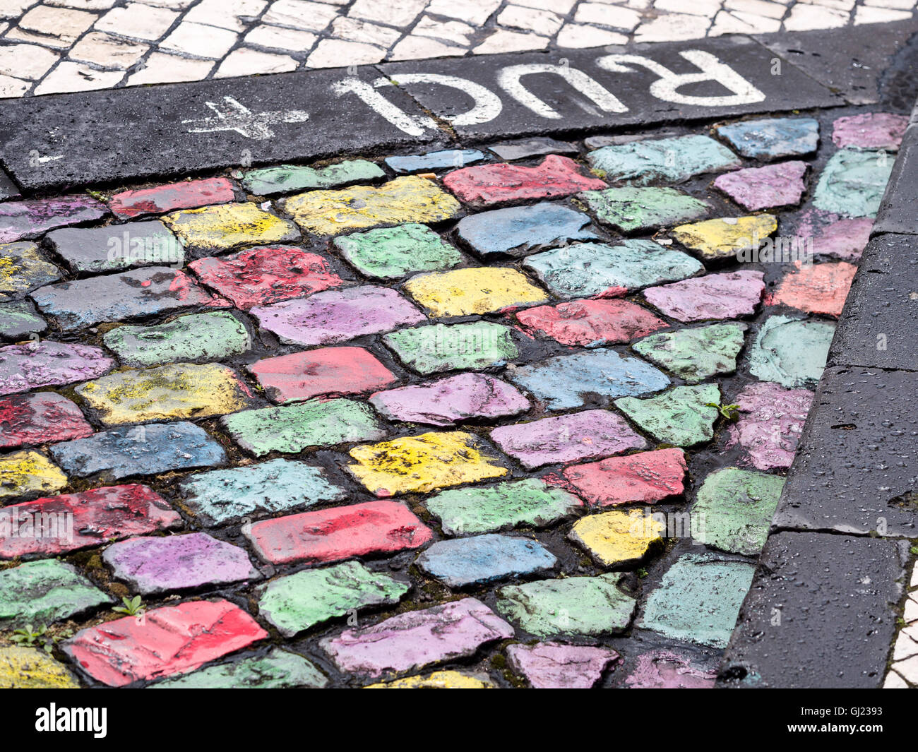 Coloured paving stones hi-res stock photography and images - Alamy