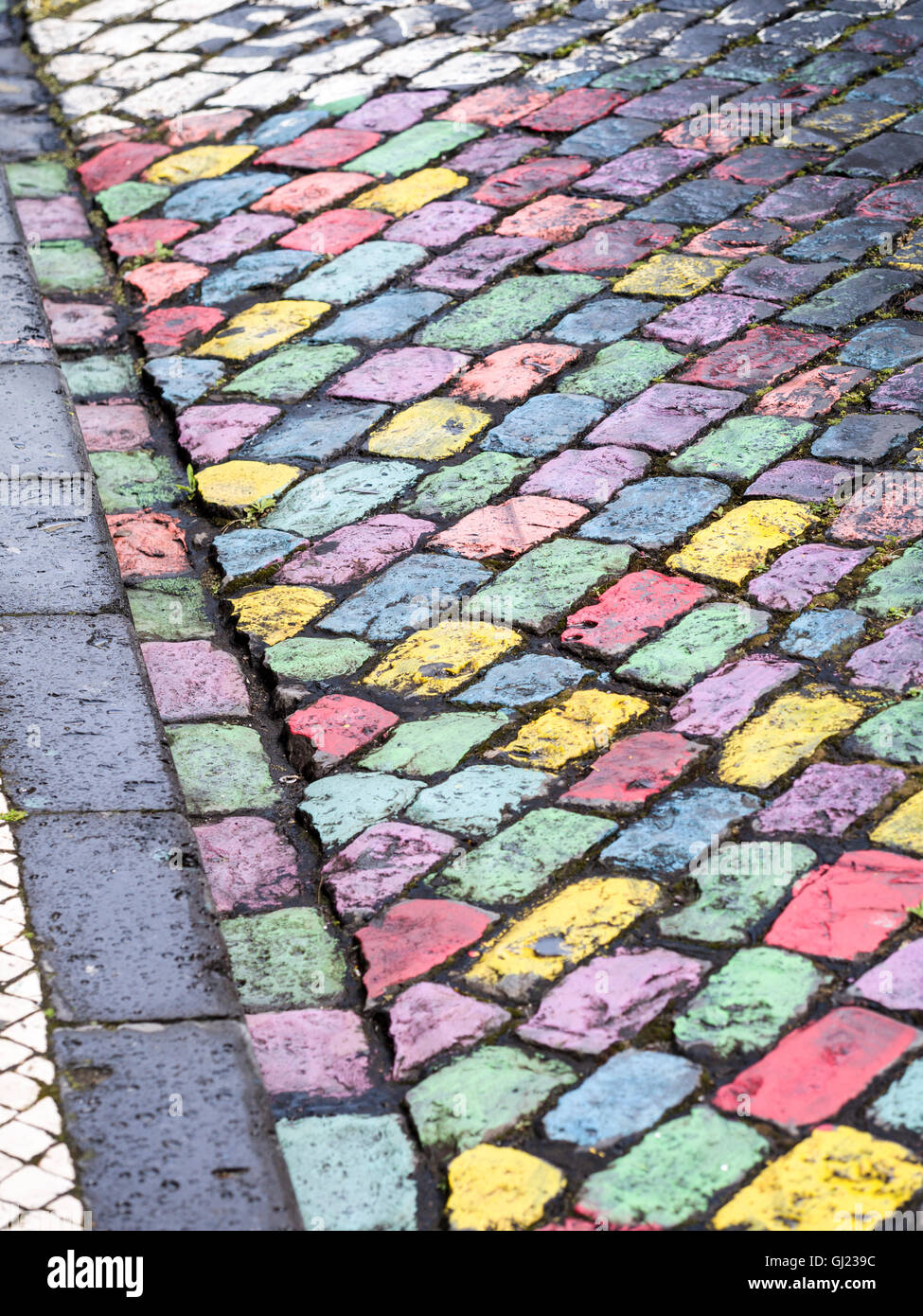 Coloured paving stones hi-res stock photography and images - Alamy