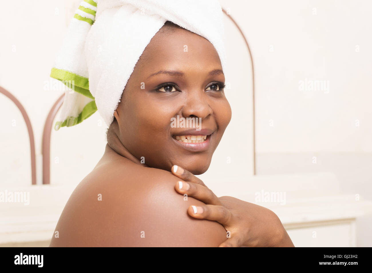 Beautiful woman after shower hi-res stock photography and images - Alamy