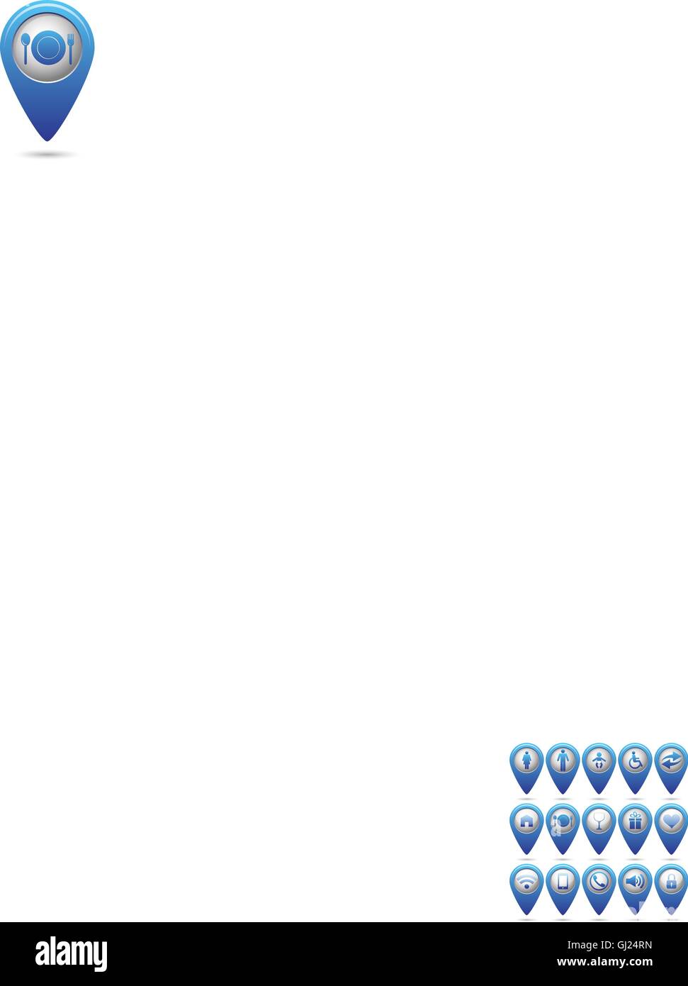 Set of blue map pointers Stock Vector Image & Art - Alamy