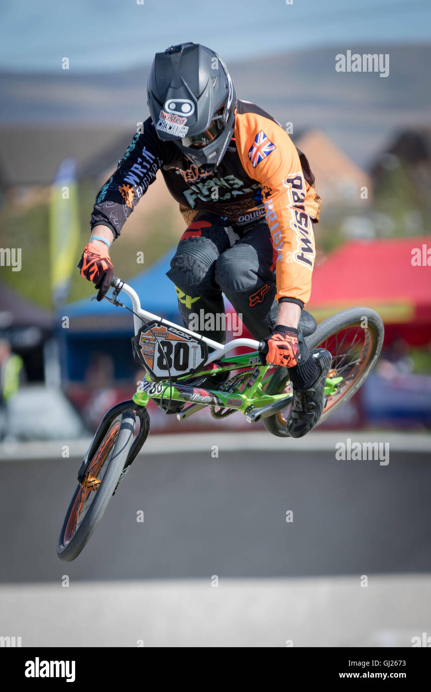 A BMX Racer performs a stylish jump during practice Stock Photo - Alamy