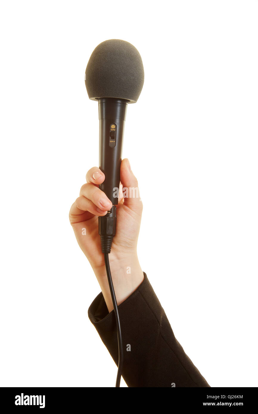 Hand holding microphone hi-res stock photography and images - Alamy