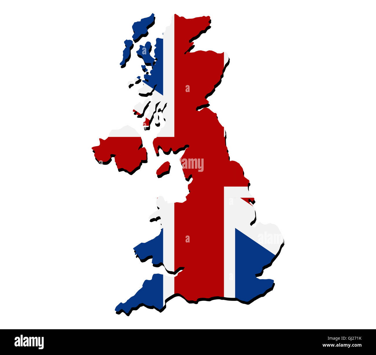 map of great britain with flag Stock Photo - Alamy