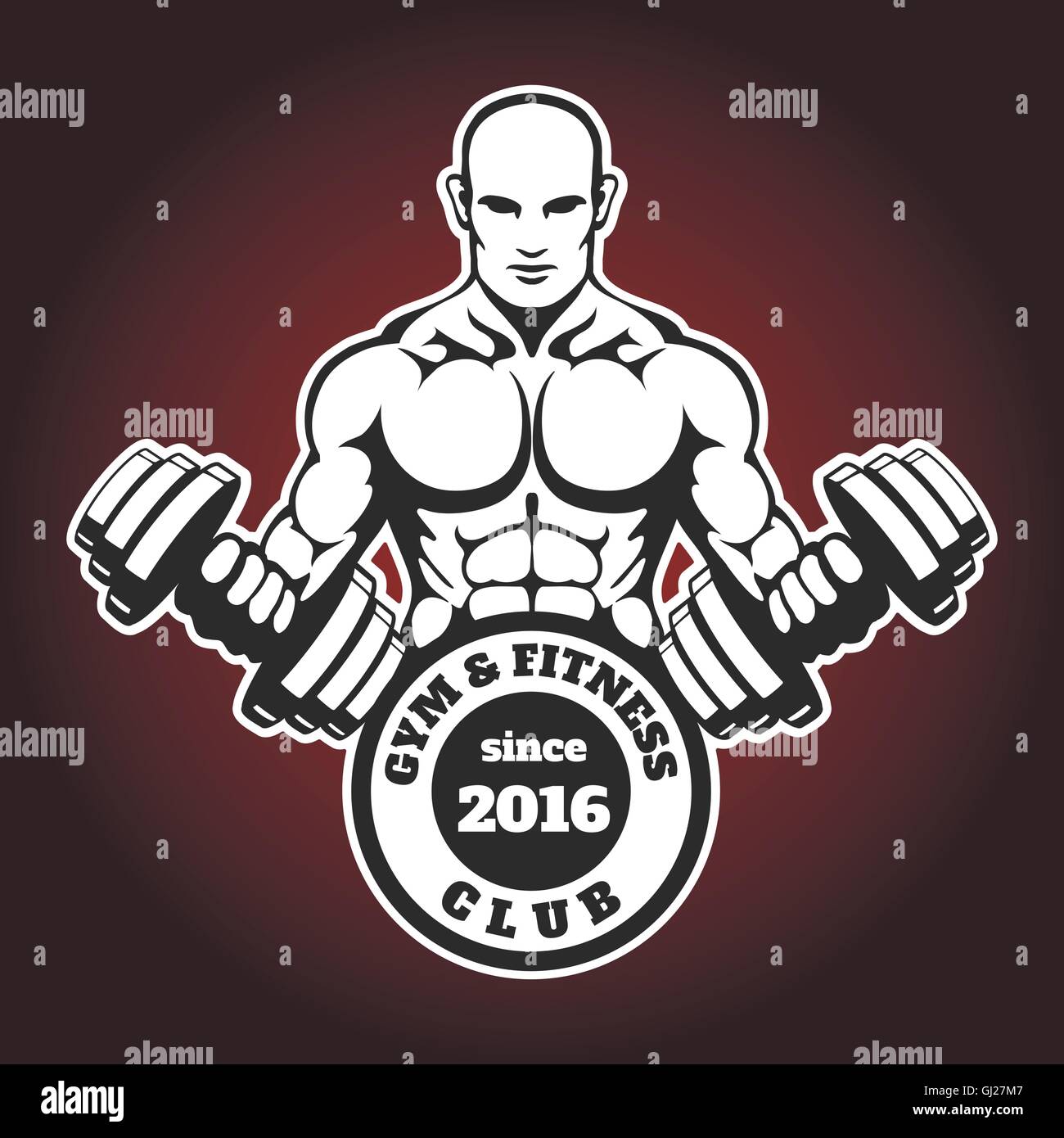 Male athlete training dumbbells Stock Vector Images - Alamy