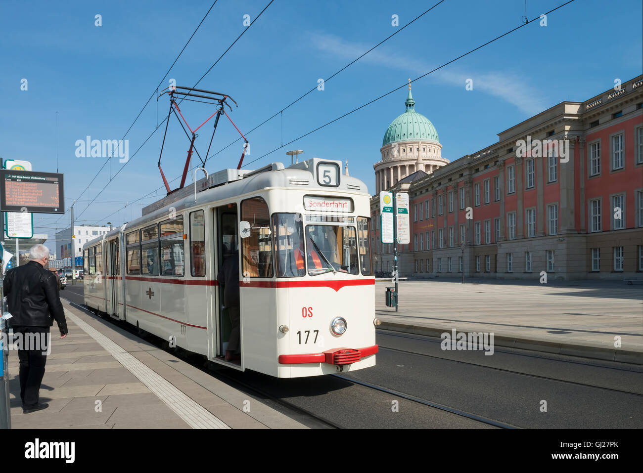 Potsdam Tram No. 177 at Parliament Building -1 Stock Photo - Alamy