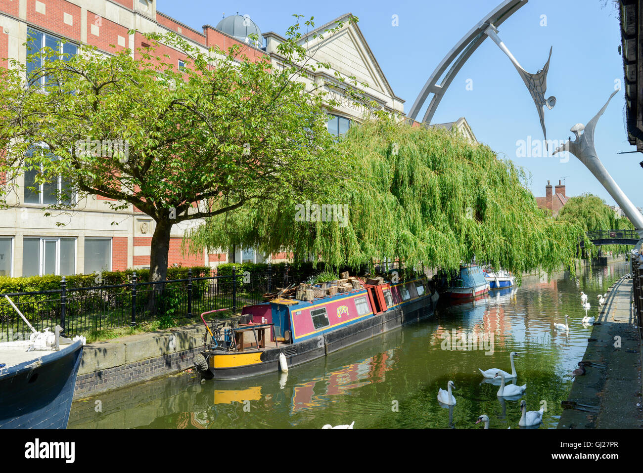 The River Witham Waterside, Lincoln, Lincolnshire -1 Stock Photo - Alamy