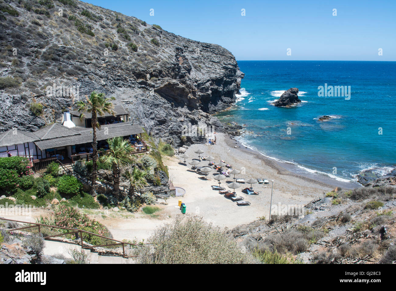La Cala Restaurant overlooking the Beach at Cala Del Barco in the La ...