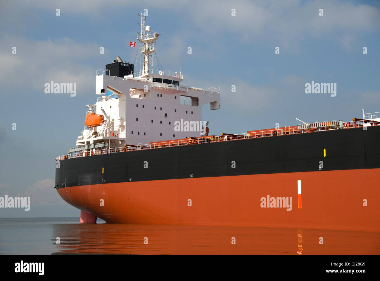 An empty freighter anchored off the west coast of North America Stock ...