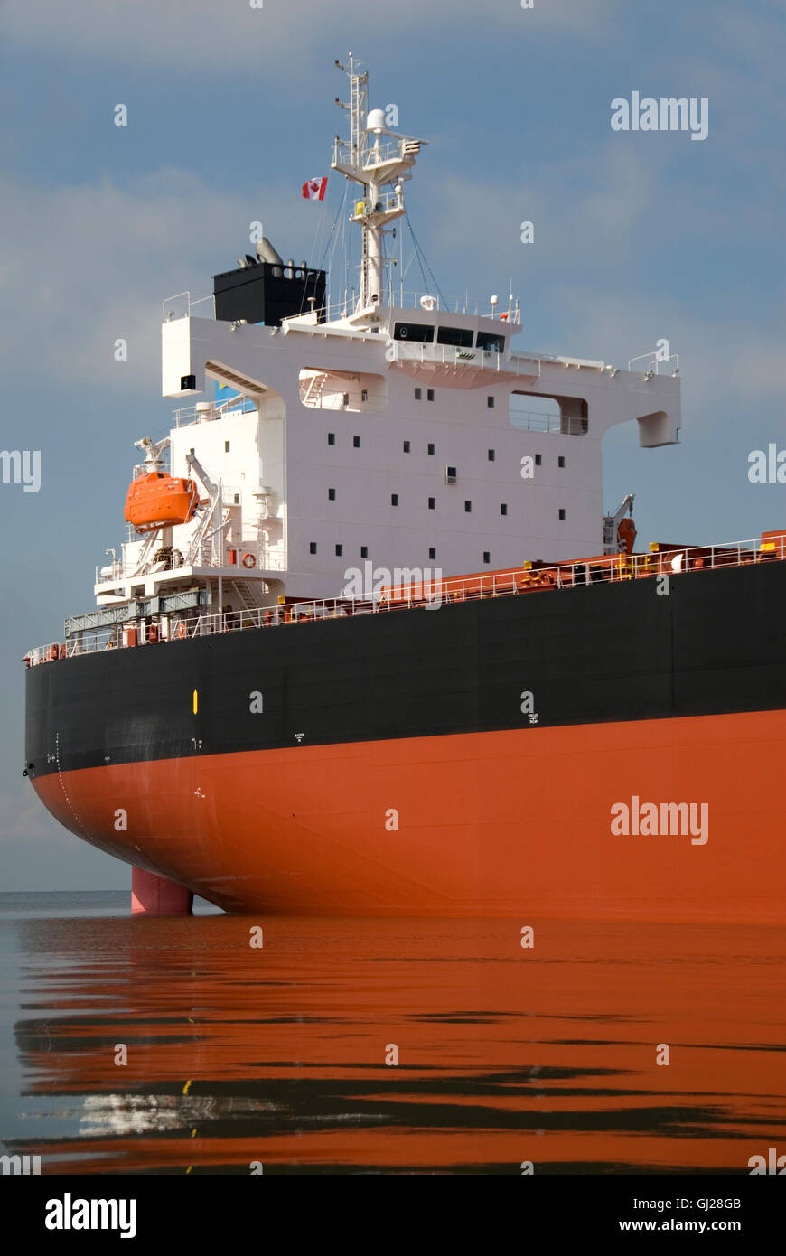 An empty freighter anchored off the west coast of North America Stock ...