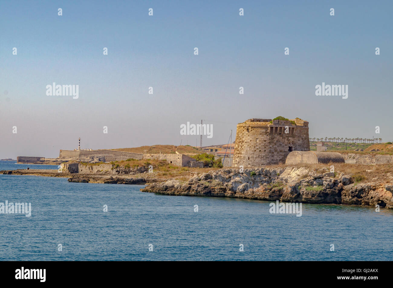 The Balearic port of Mahon on the Spanish island of Menorca. An old ...