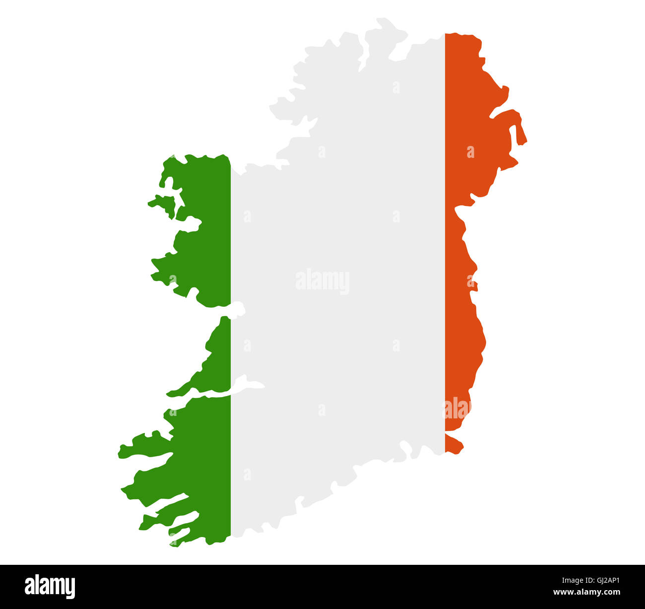 map of ireland with flag Stock Photo - Alamy