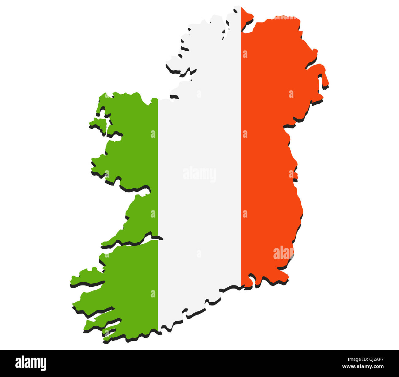 map of ireland with flag Stock Photo - Alamy