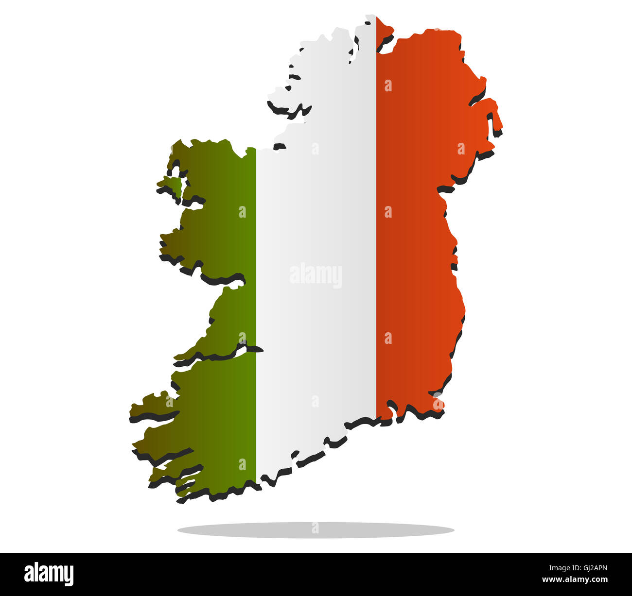 map of ireland with flag Stock Photo - Alamy
