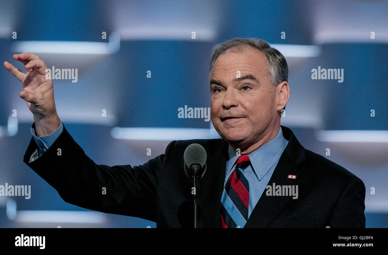 Philadelphia, Pennsylvania, USA,28th July 2016 Senator Tim Kaine ...
