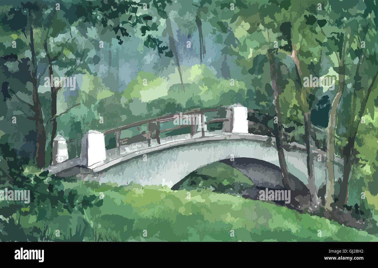 Natural bridge river in Stock Vector Images - Alamy