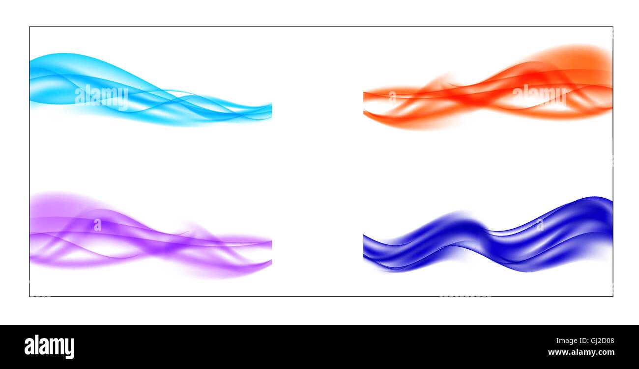 Set of Abstract Wave on White Background. Vector Illustration Stock ...