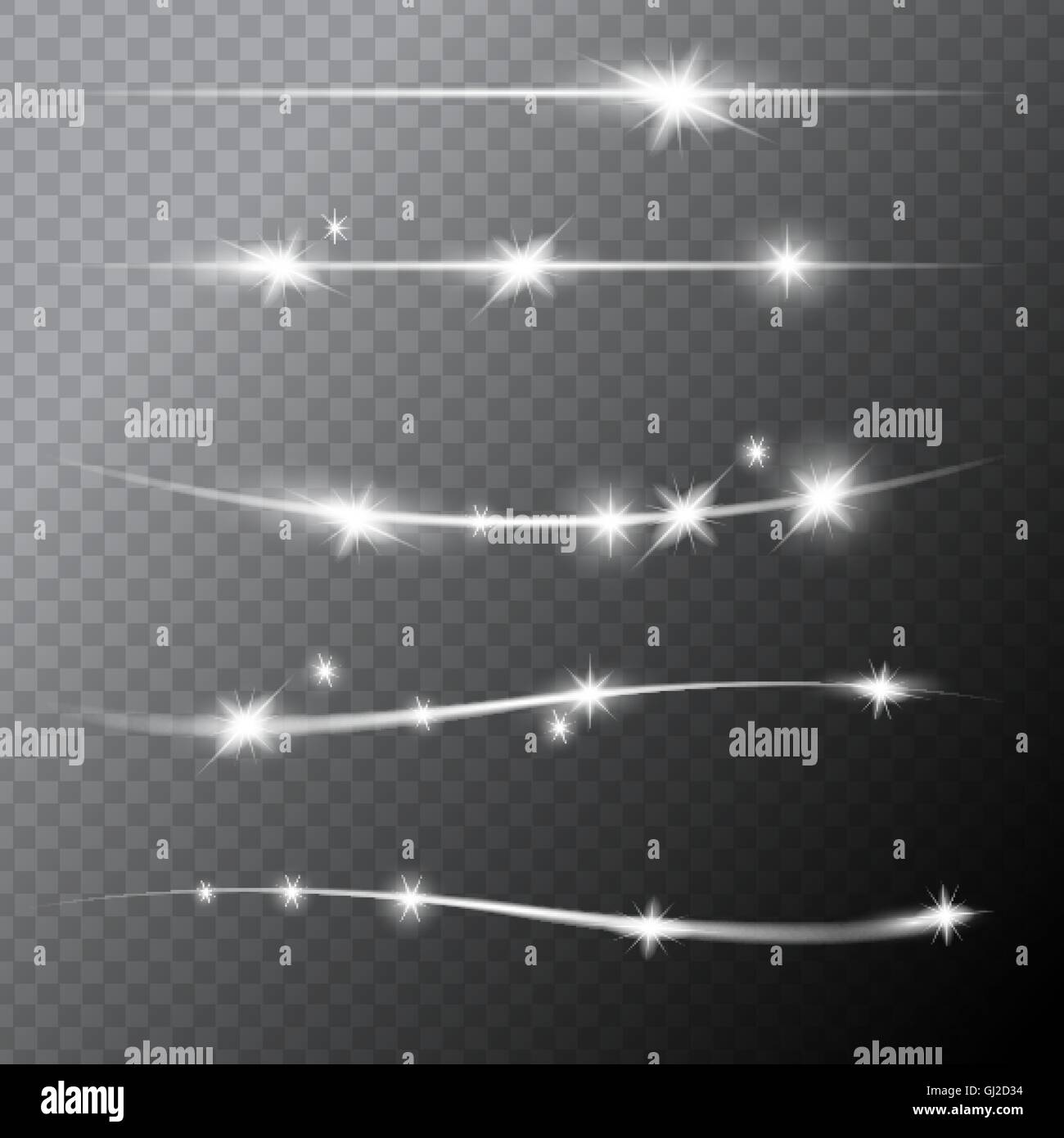 Transparent Glossy Borders with Lights on Gray Background. Vecto Stock ...