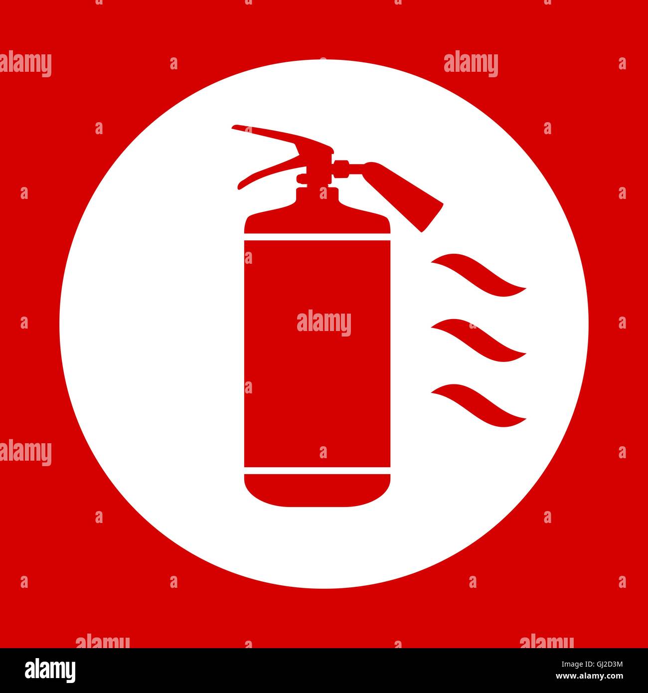 Flat Fire Extinguisher Icon with Place for Inscription. Vector I Stock ...