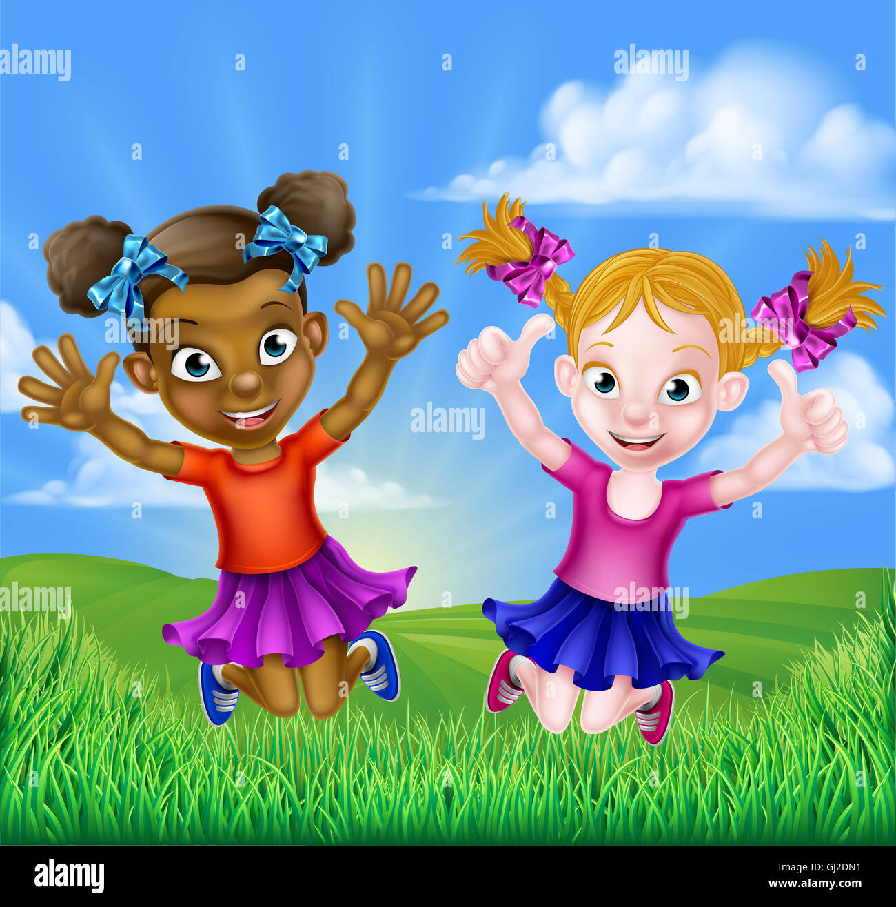 Excited Cartoon Girl