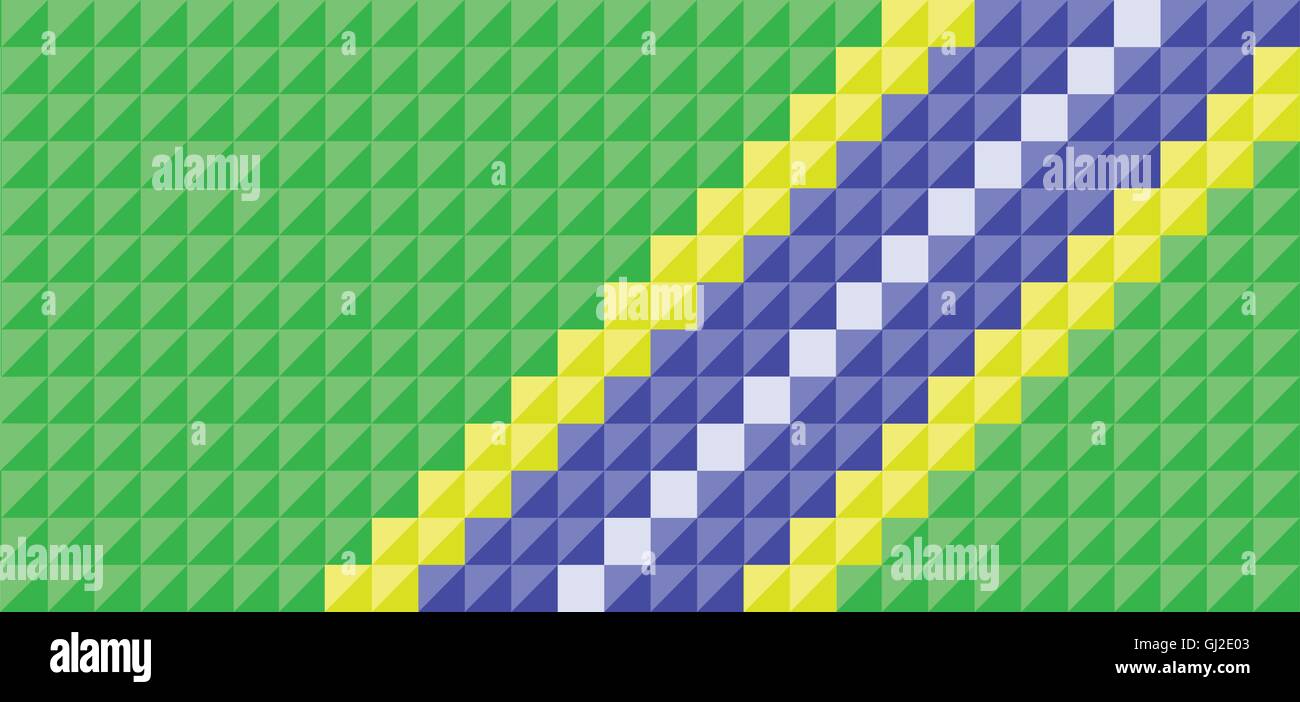 Brazil flag in square pixel style. Digital vector image Stock Vector ...