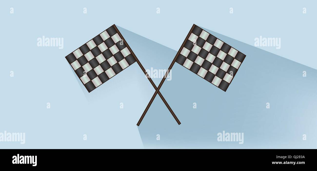 Rally flags over white blue background, flat style. Digital image ...