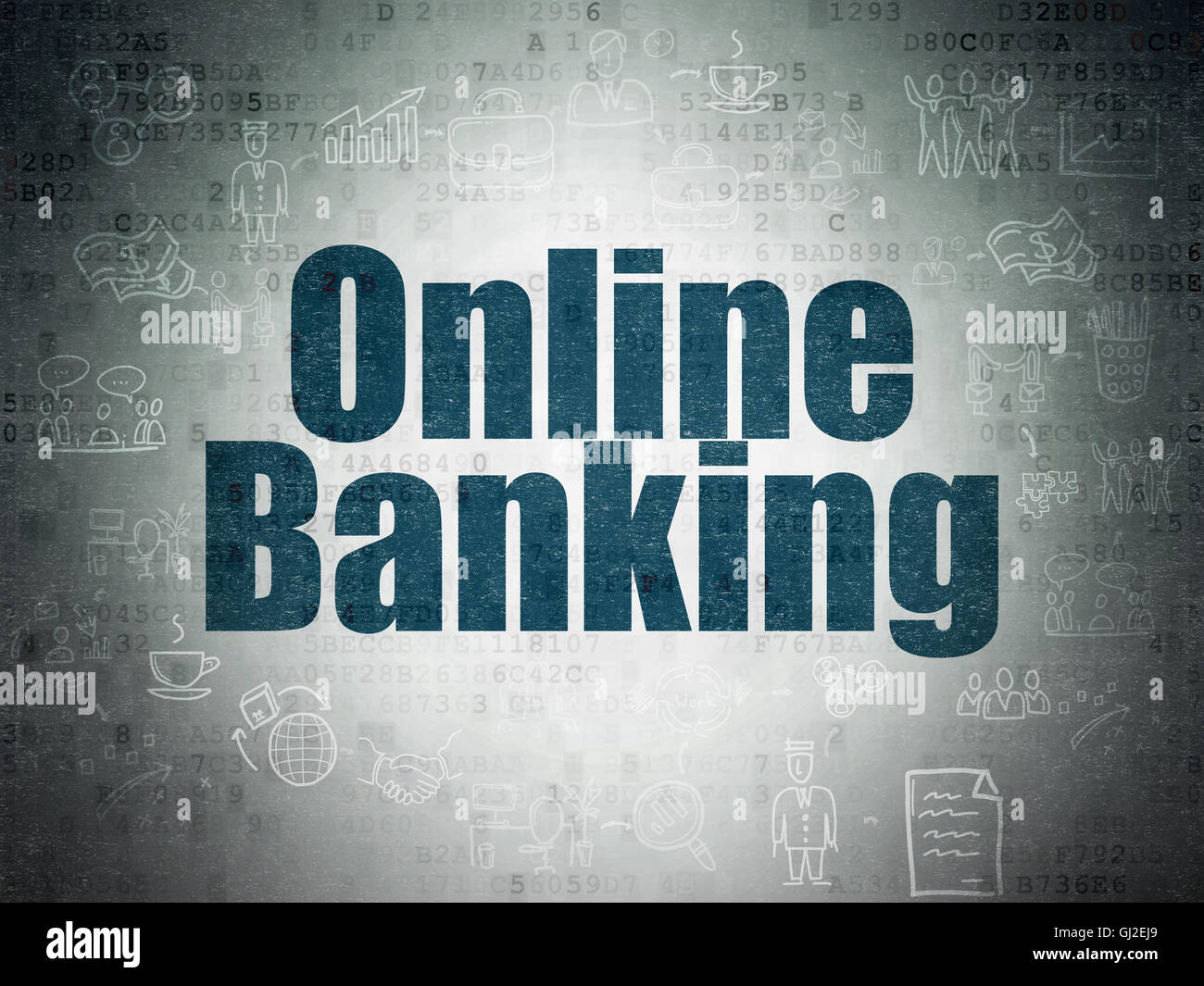 Business concept: Online Banking on Digital Data Paper background Stock ...