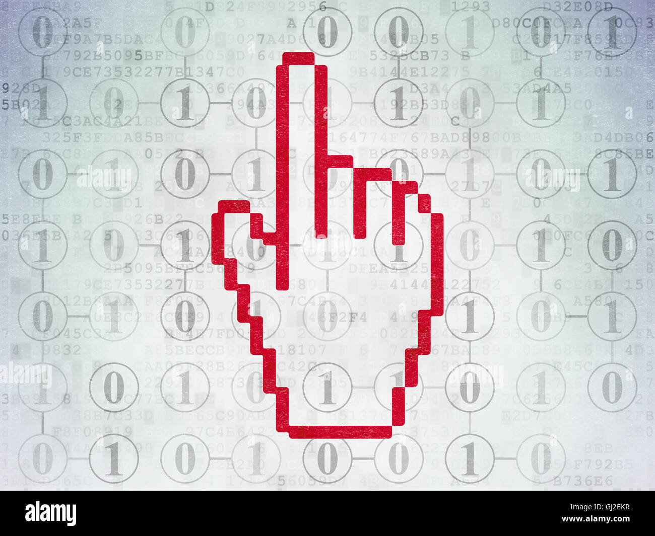 Web development concept: Mouse Cursor on Digital Data Paper background ...