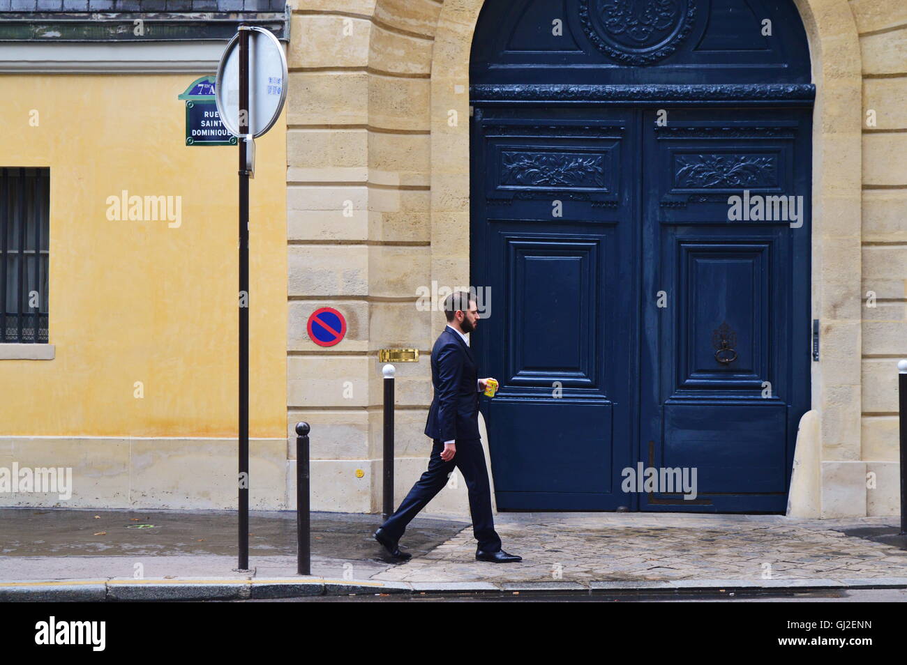 Blue and Yellow Man Stock Photo - Alamy