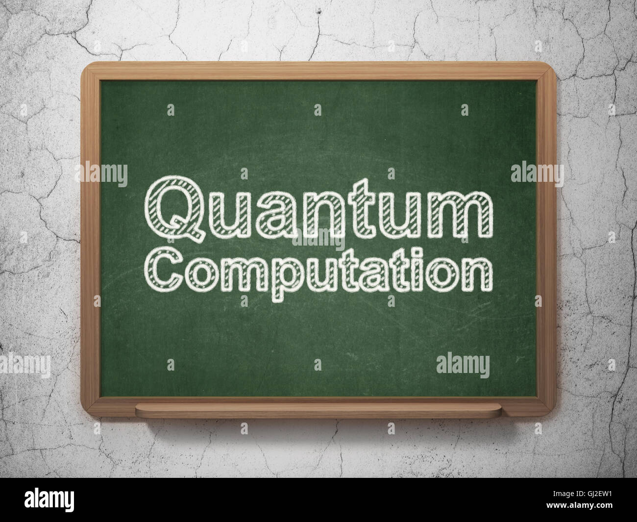 Science concept: Quantum Computation on chalkboard background Stock ...