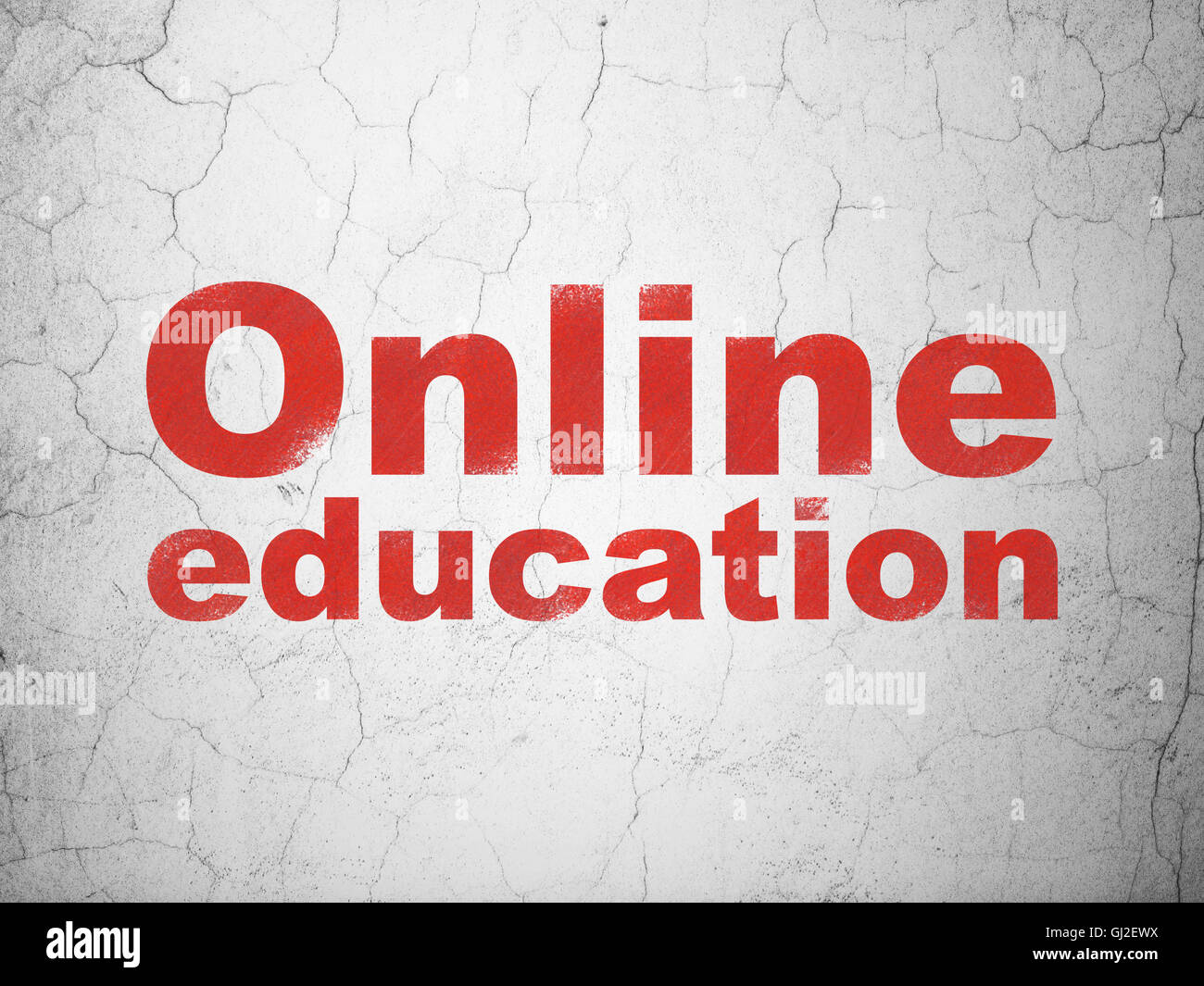 Learning concept: Online Education on wall background Stock Photo - Alamy