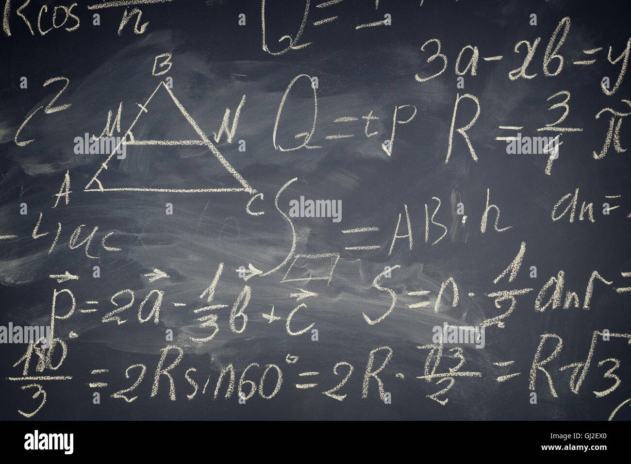 math formulas on black board Stock Photo - Alamy
