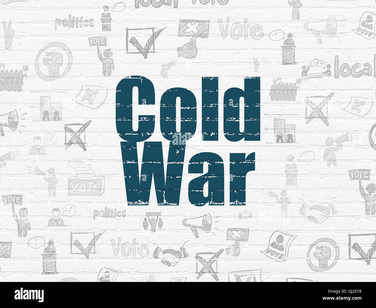 Politics concept: Cold War on wall background Stock Photo - Alamy