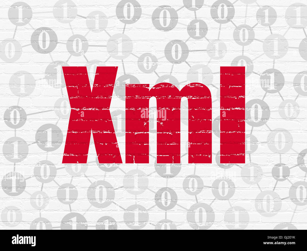 Software concept: Xml on wall background Stock Photo - Alamy