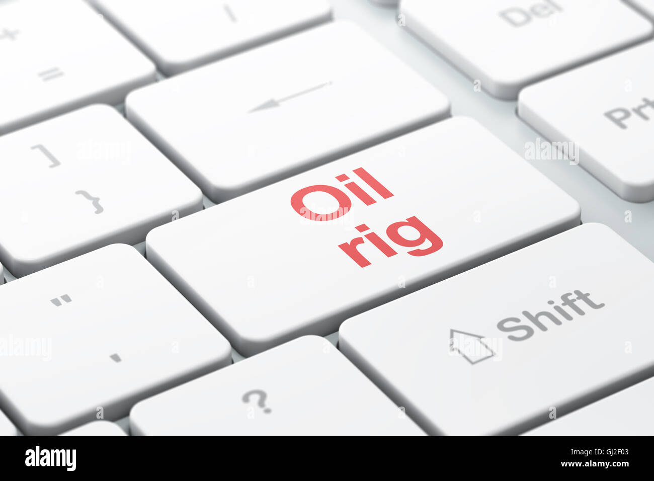Industry concept: Oil Rig on computer keyboard background Stock Photo ...