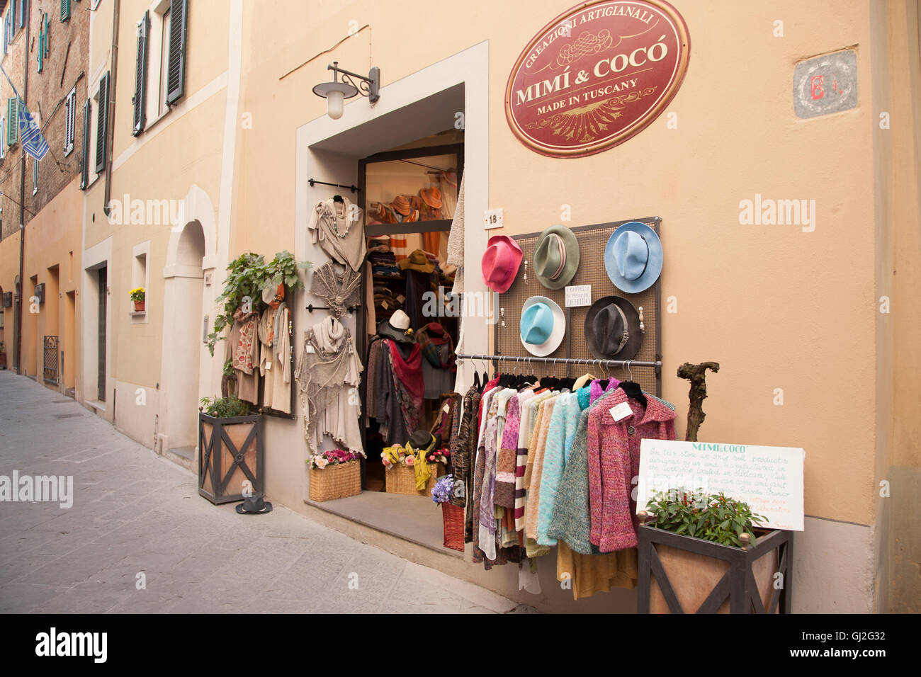Clothes Shop, Montepulciano; Tuscany; Italy Stock Photo - Alamy