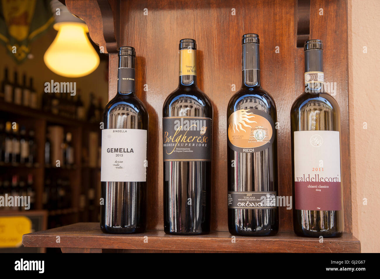 Enoteca - Wine Shop and Bottles, Montepulciano, Tuscany; Italy Stock ...