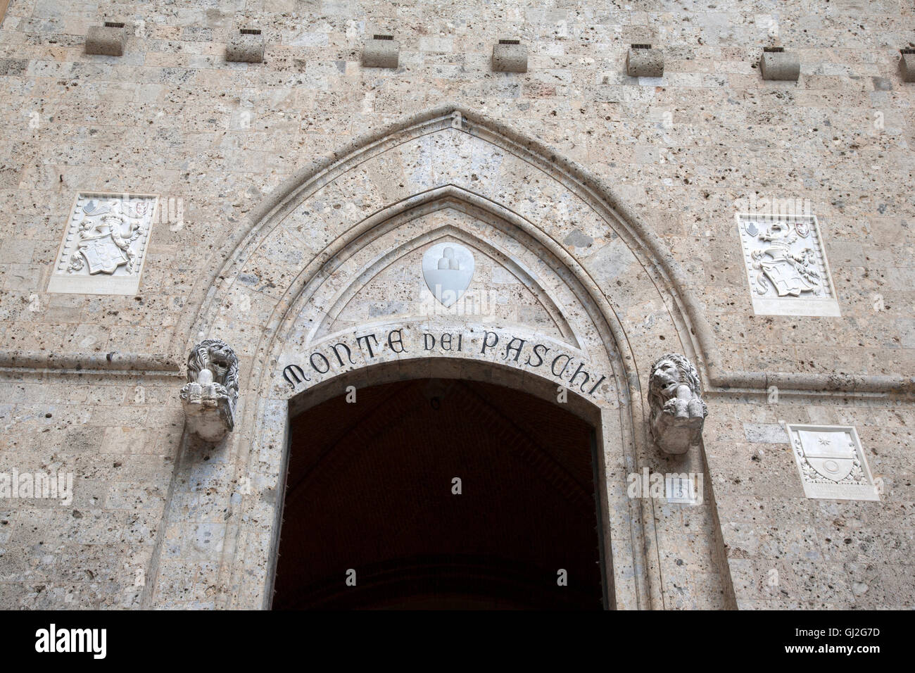 Monte dei Paschi di Siena Bank, Piazza Salimbeni Square, Sienna ...
