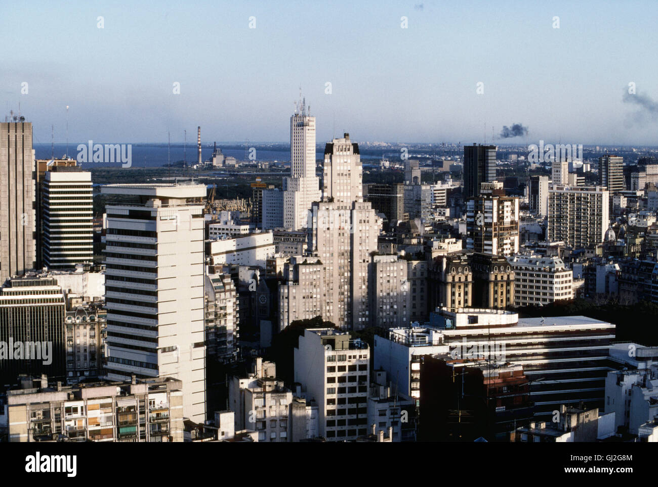 aerial view with the kavanagh building, buenos aires, argentina, south ...