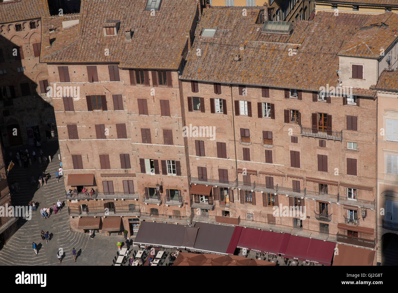 Piazza del Campo Square Buildings, Sienna; Tuscany; Italy Stock Photo ...
