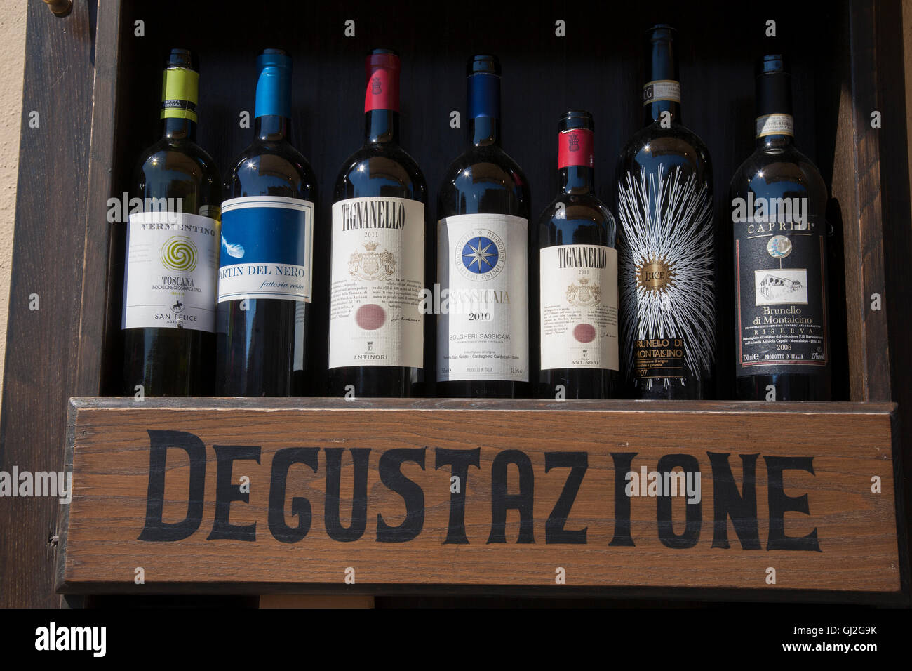 Enoteca di Piazza Wine Shop Sign; Montalcino Village; Tuscany; Italy ...