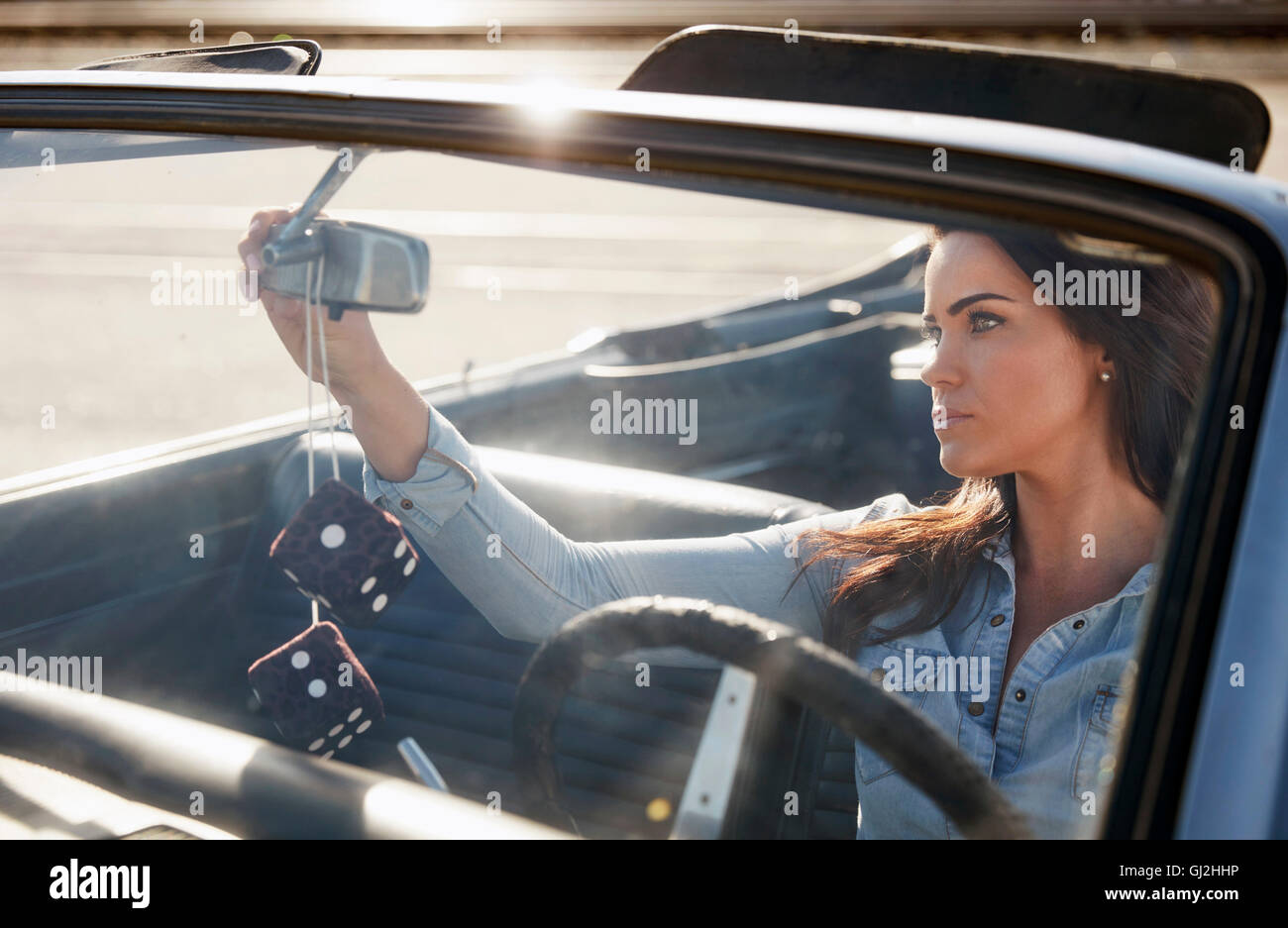 Car mirror woman hi-res stock photography and images - Alamy
