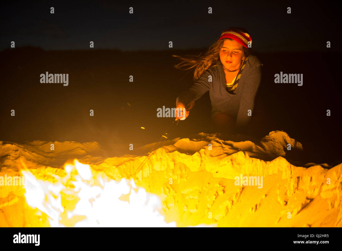 Campfire Cooking Child Not Sausages High Resolution Stock Photography ...